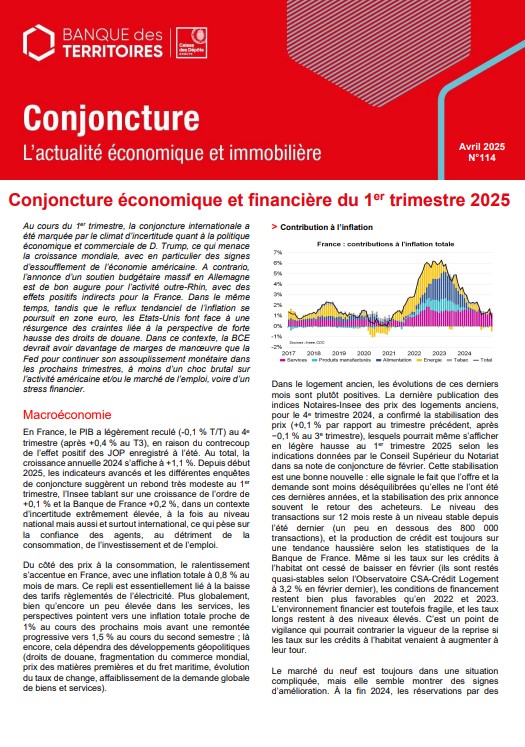 Conjoncture économique et financière du 1er trimestre 2025